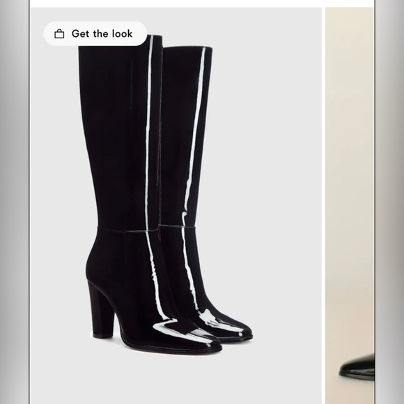 Reformation | Shoes | Reformation Glossy Black Heeled Boots | Poshmark